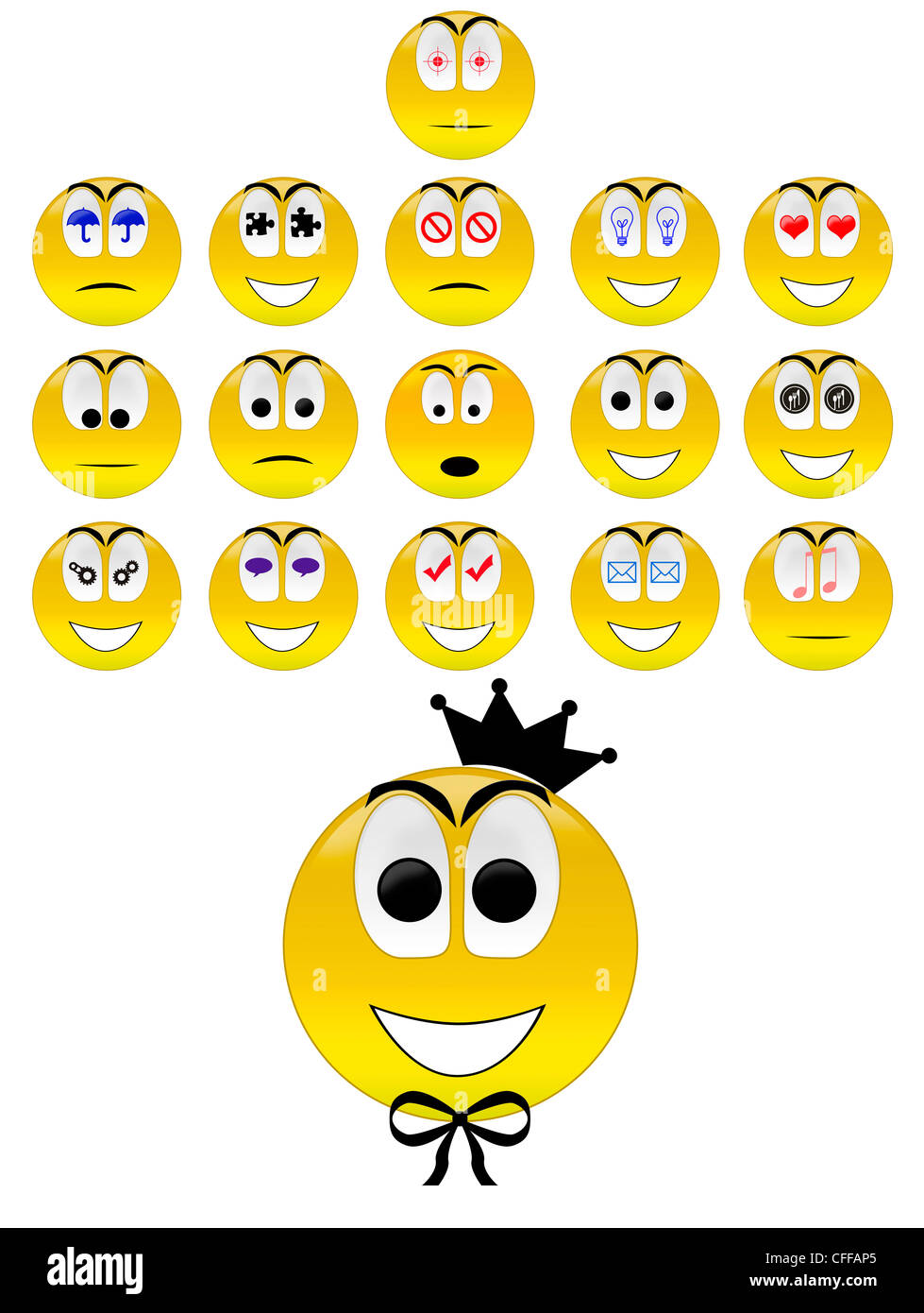 3d rendering collection of smiles on white Stock Photo - Alamy