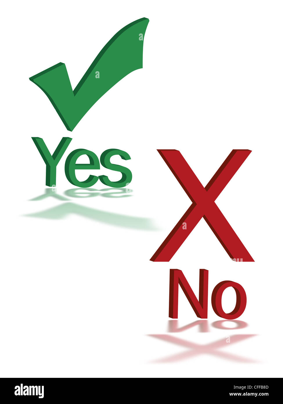 Abstract sign illustration of "yes" and "no Stock Photo - Alamy