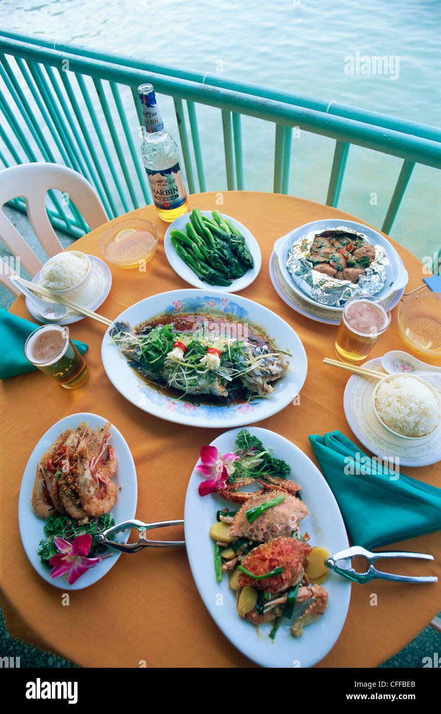 China, Hong Kong, Lamma Island, Sok Kwu Wan Village, Typical Seafood ...