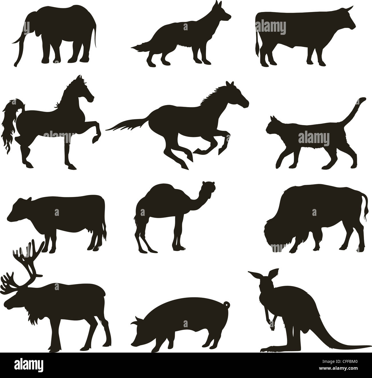 Abstract collection of vector animals Stock Photo - Alamy