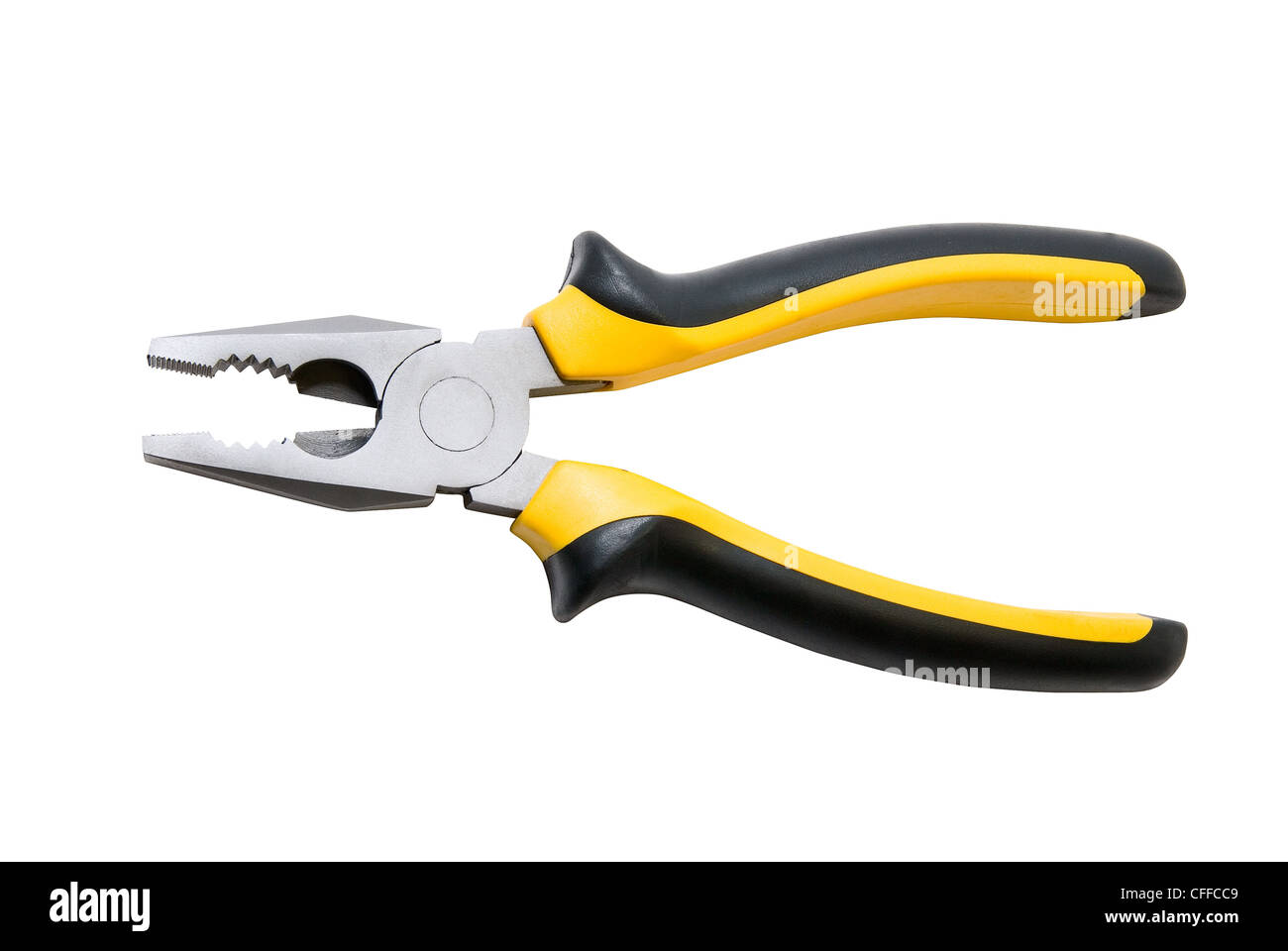 Black and yellow pliers Isolated over white background Stock Photo - Alamy