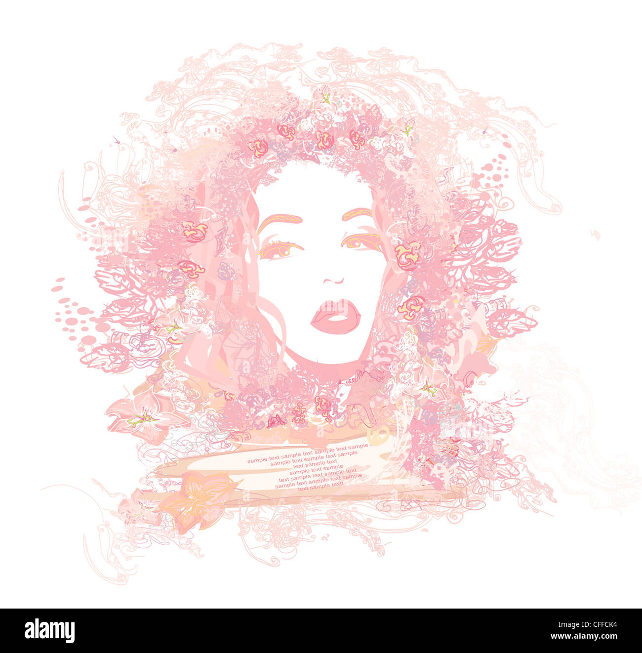 Abstract Beautiful Woman poster Stock Photo - Alamy