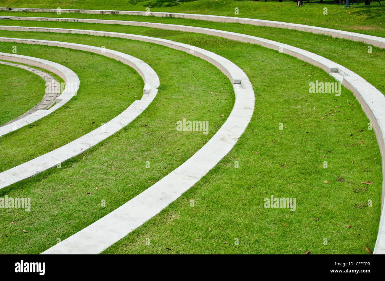 Ground for the show, decorated with grass in the park Stock Photo - Alamy