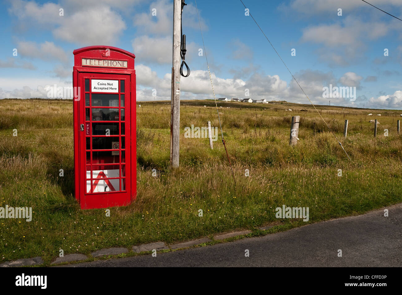A red telephone booth in the countryside in Scotland Stock Photo - Alamy