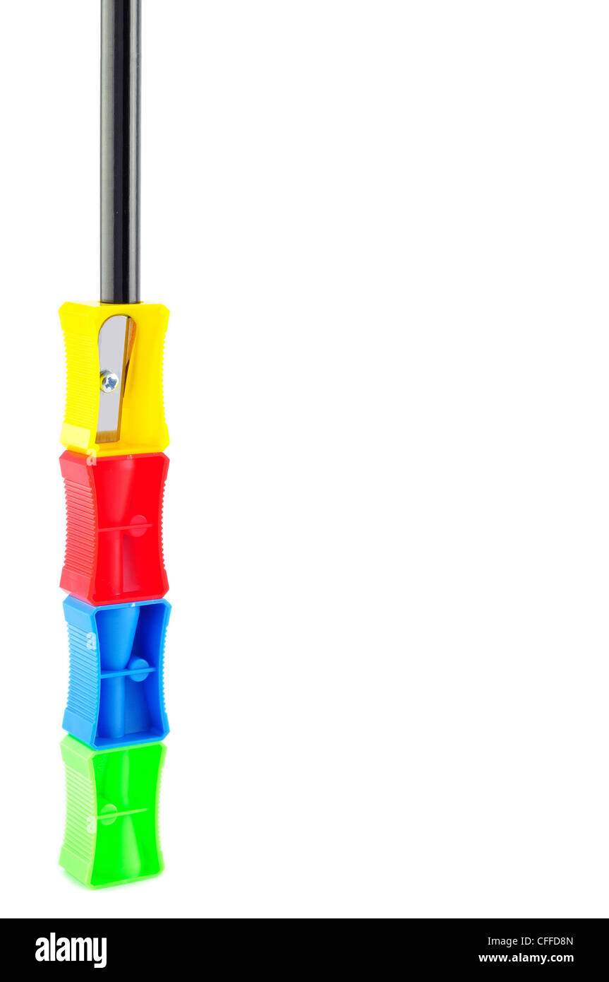 Pencil sharpener on green Cut Out Stock Images & Pictures - Alamy