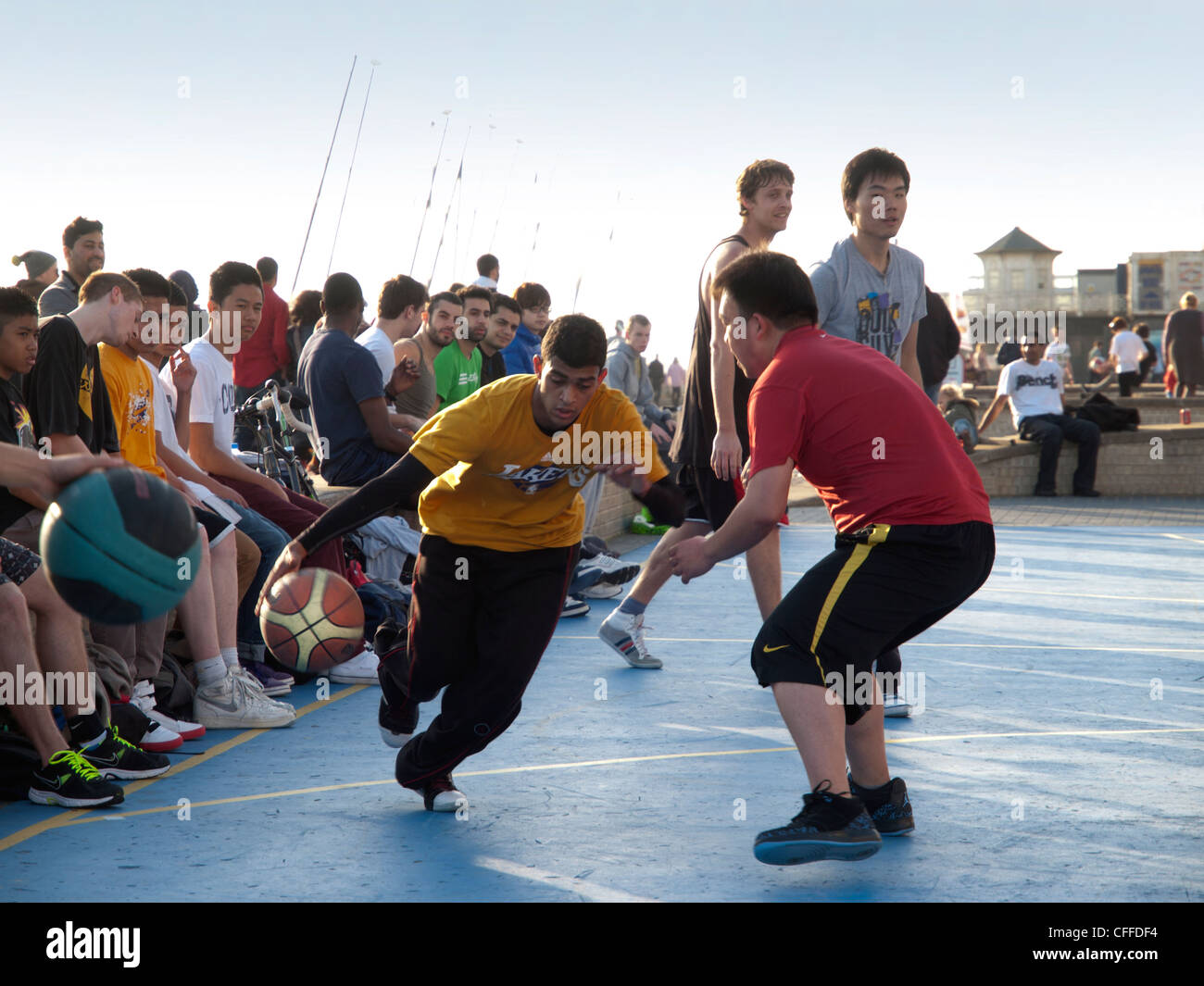 Basketball Court On Brighton Seafront High Resolution Stock Photography ...