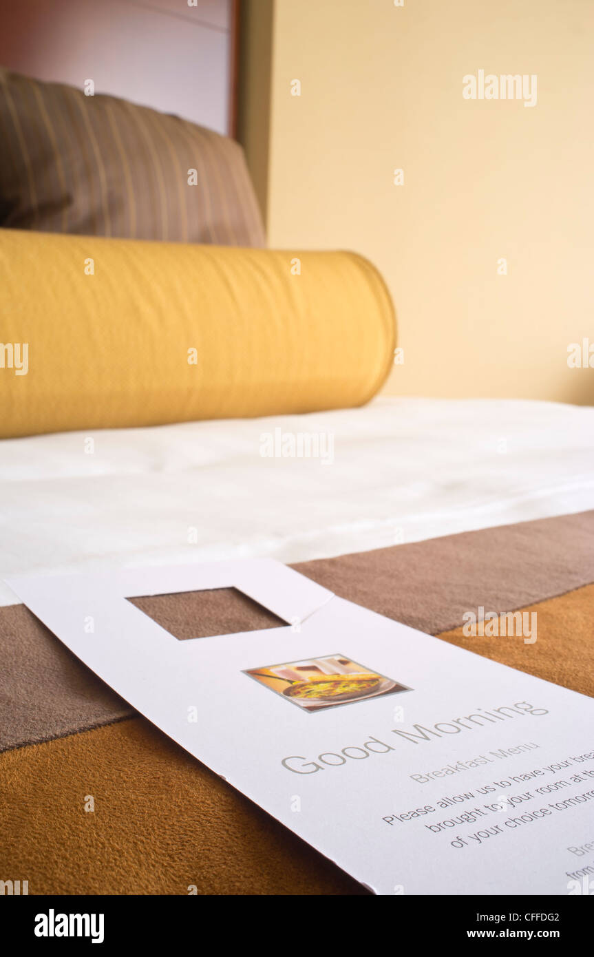 Good Morning - Breakfast Menu in Hotel Room Stock Photo - Alamy