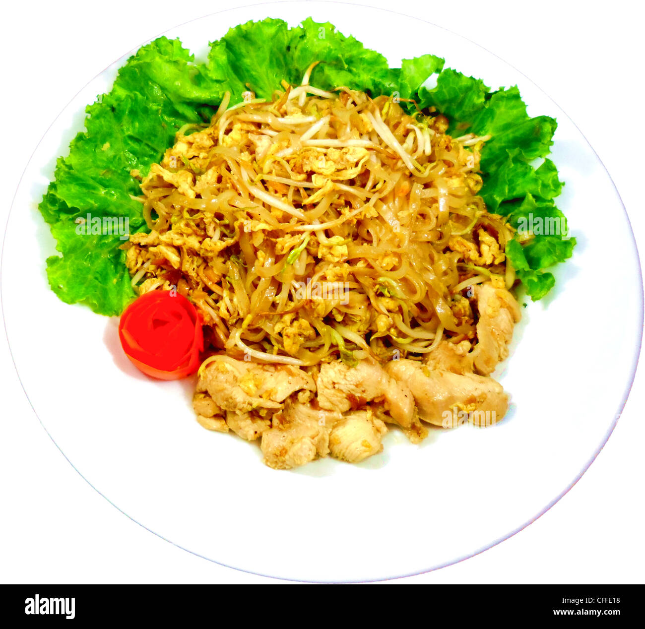 Thai Kua Kai (Thai Stir Fried Chicken Noodle Stock Photo - Alamy