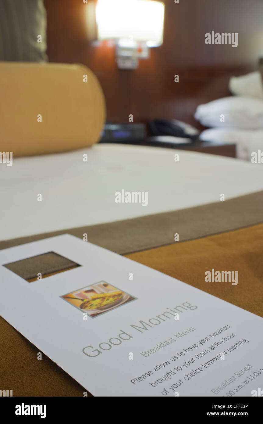 Good Morning - Hotel Room Breakfast Service Menu Stock Photo - Alamy