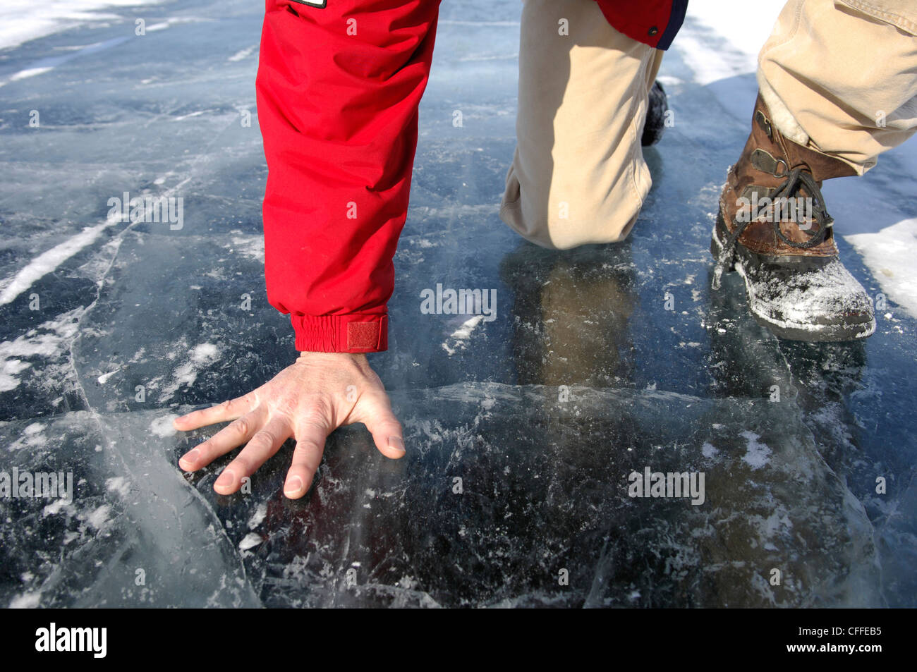 Hand on Ice-Road that Carries Supplies North, North West Terriritories ...