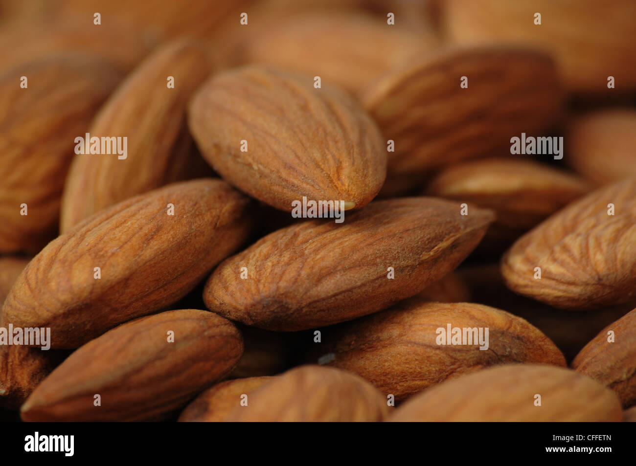 Almonds close up shallow depth of field Stock Photo - Alamy