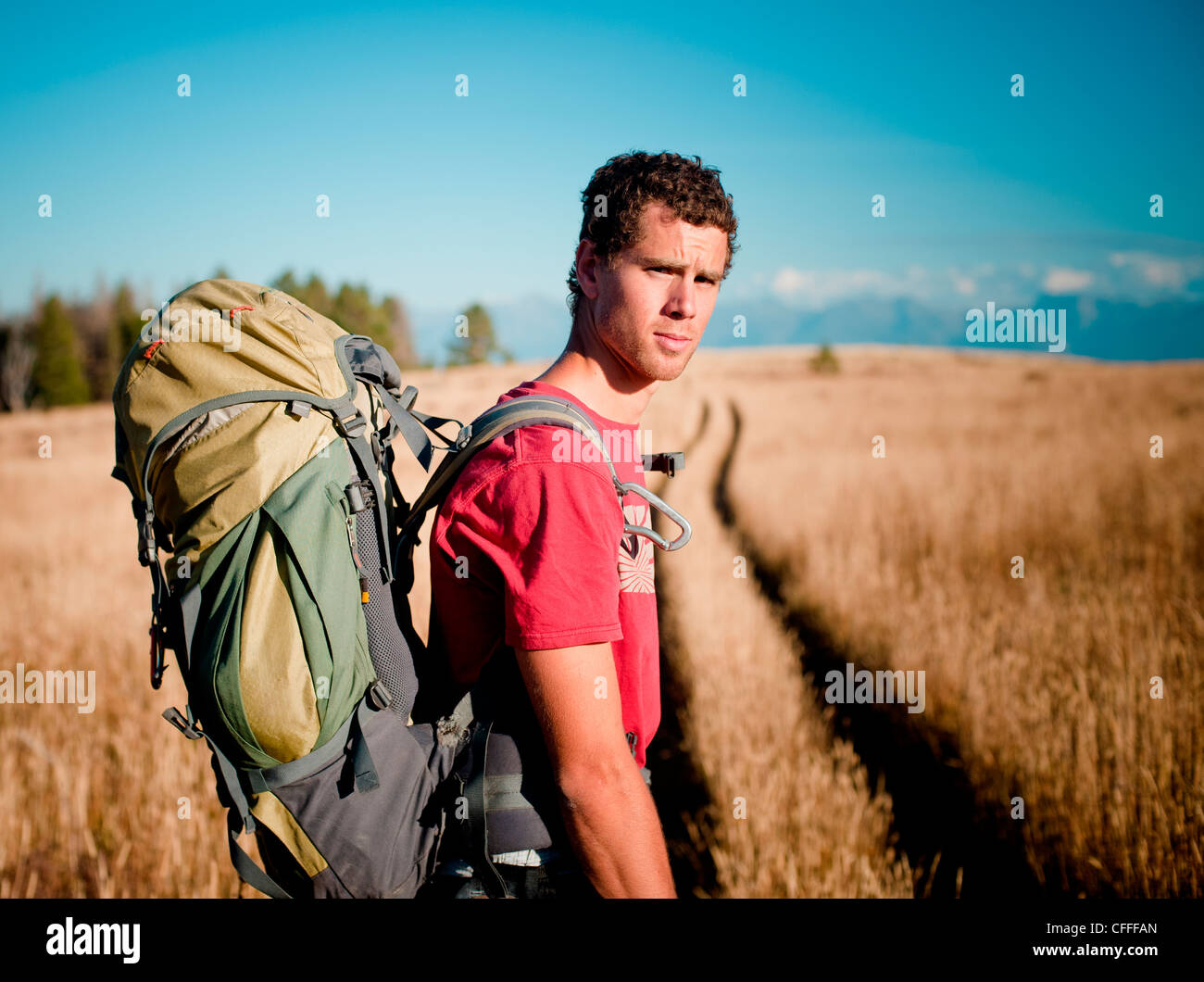 A male hiker in Montana Stock Photo - Alamy