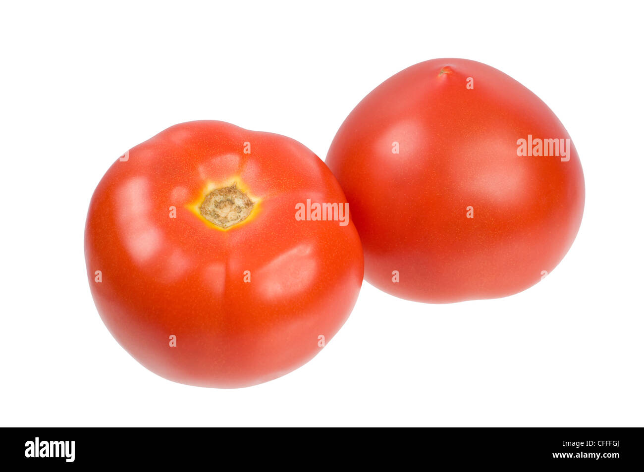 Two tomatoes isolated on white with clipping path Stock Photo - Alamy