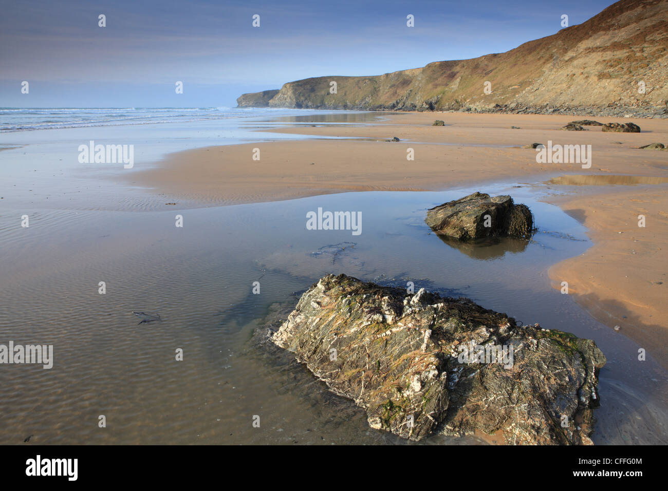 Watergate Bay, near Newquay, North Cornwall, England, UK Stock Photo ...