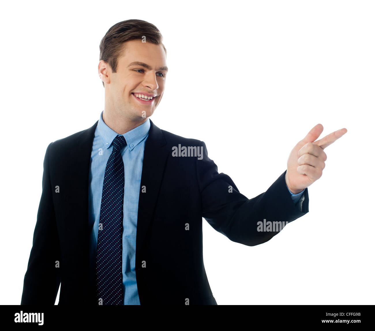 Business suit point pointing hi-res stock photography and images - Alamy