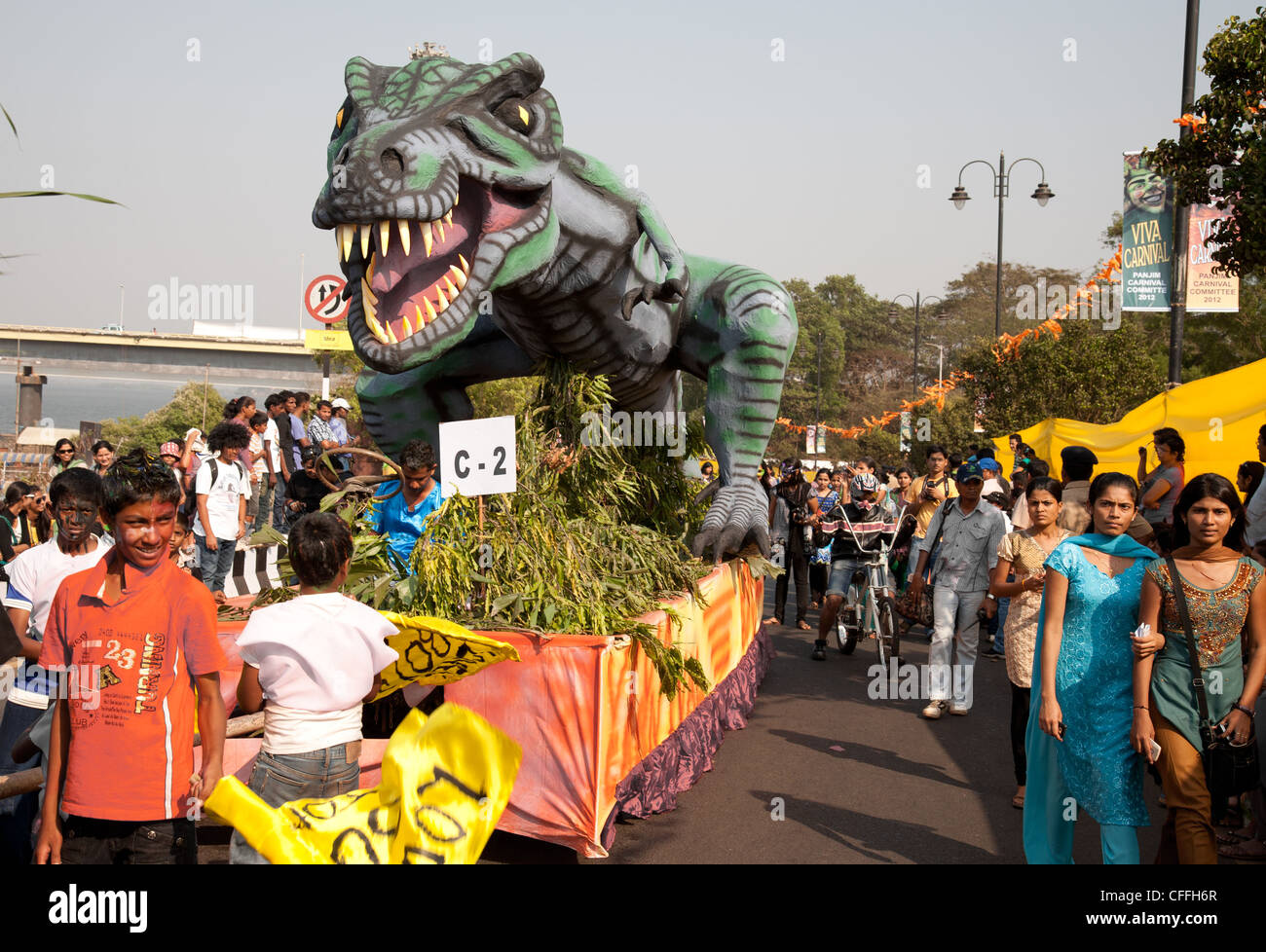 Dinosaur float, Goa Carnival Panaji Stock Photo - Alamy