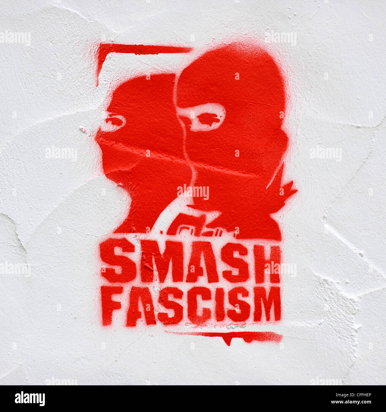 smash fascism stencil red Stock Photo - Alamy