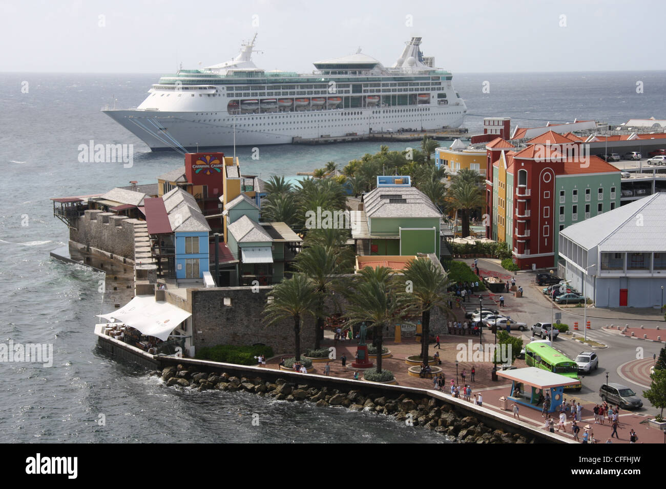 Rif Fort and the Grandeur of the Seas at Willemstad, Curacao Stock ...