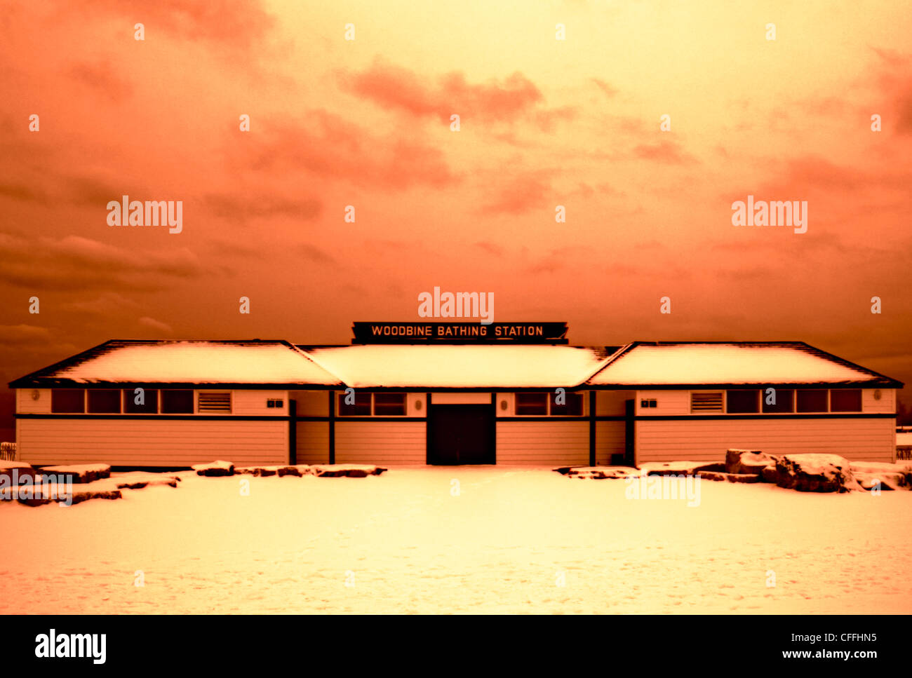 Woodbine Bathing Station in Winter, Toronto, Ontario Stock Photo - Alamy