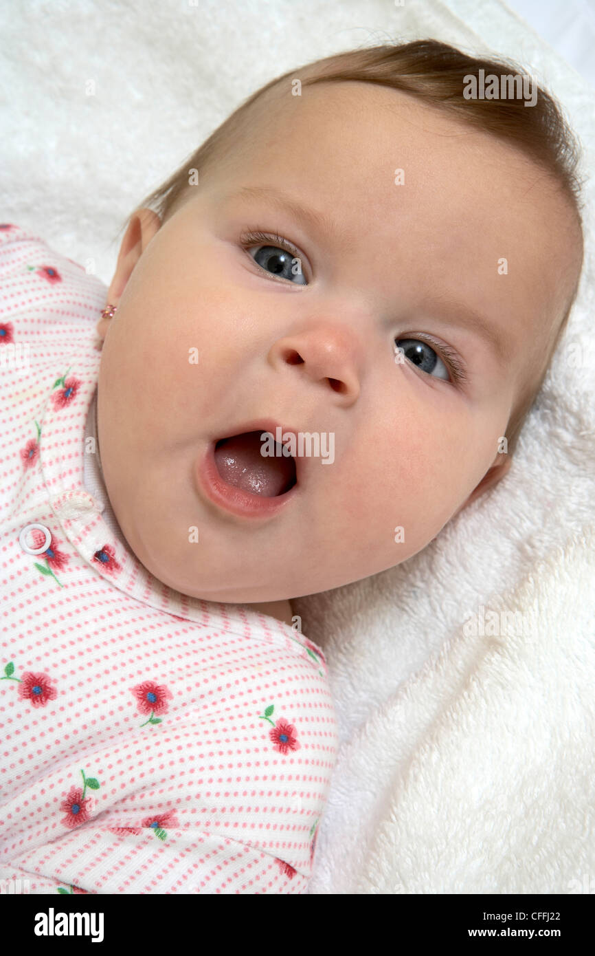 Baby Girl's Face Stock Photo - Alamy