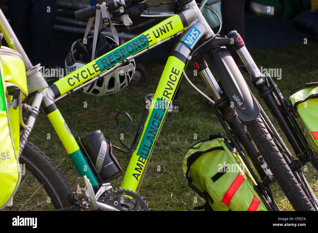 NHS Cycle Response Unit treating a runner at the Cambridge Half ...