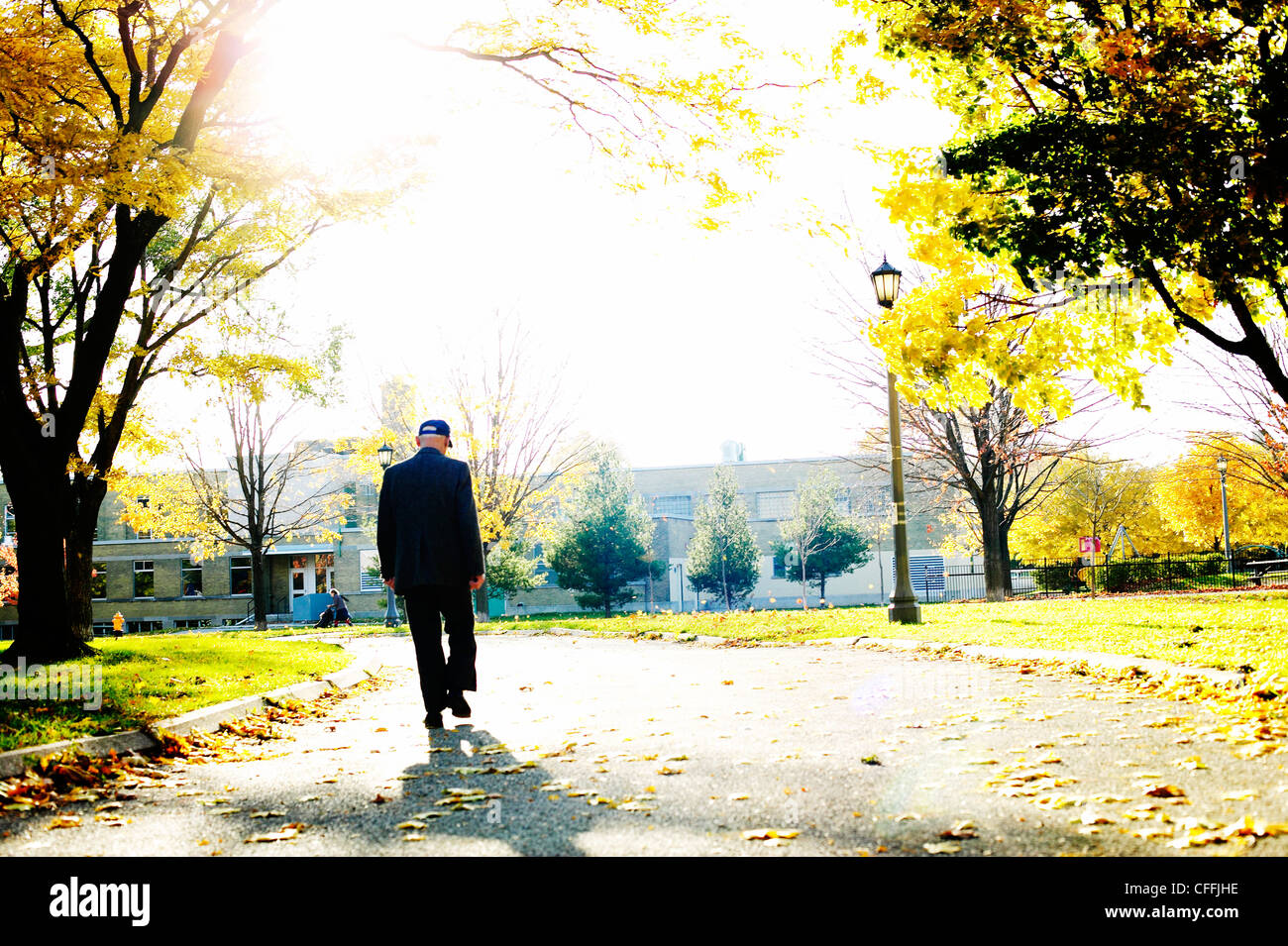Man Walking along Path in Autumn, Toronto, Ontario Stock Photo - Alamy