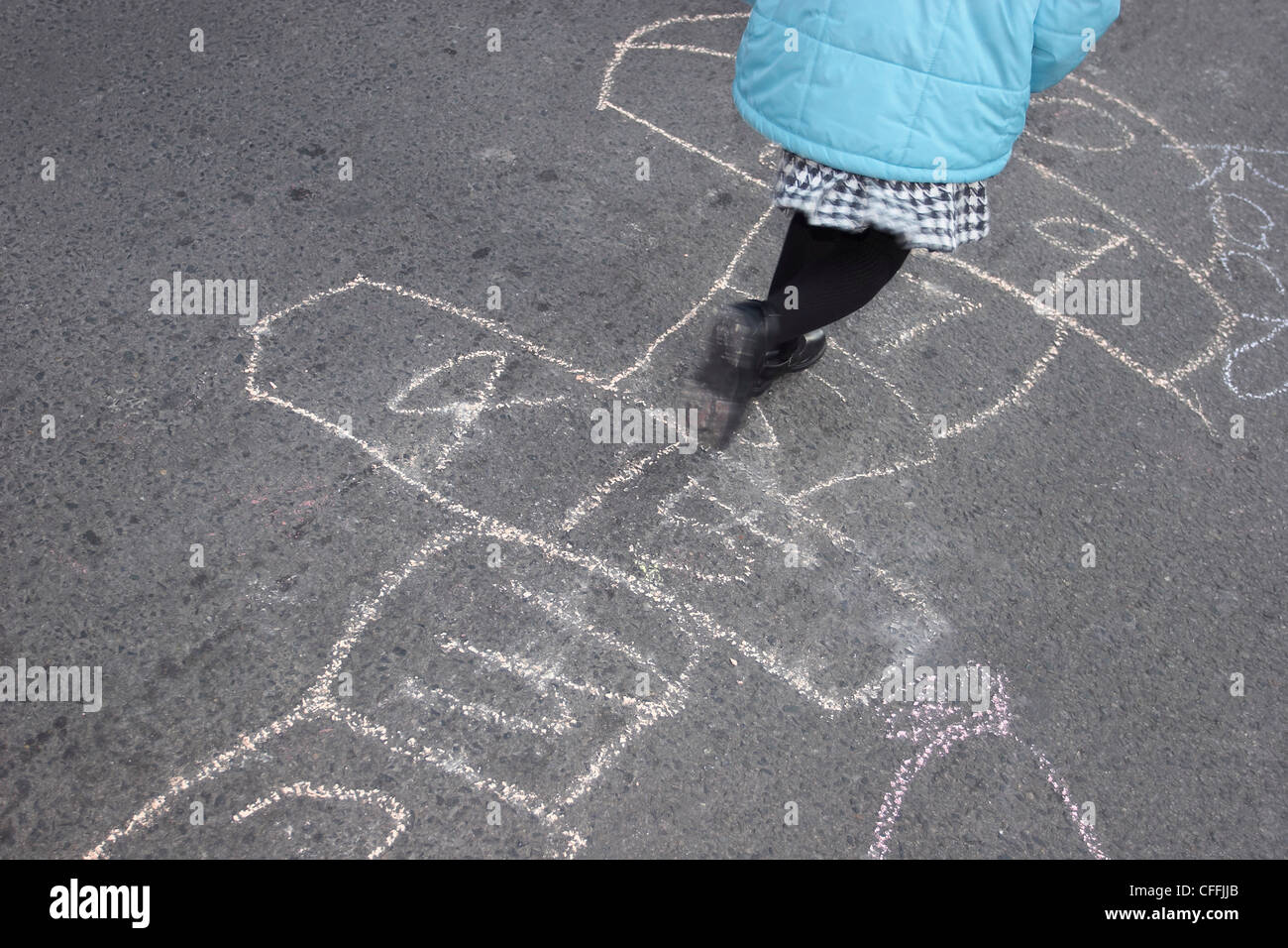 Child Playing Hop Scotch Stock Photo - Alamy