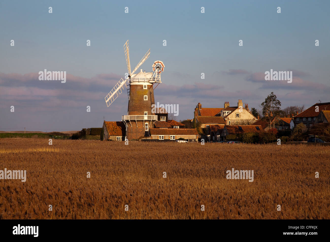 Cley windmill standing prominently over Norfolk saltmarshes Stock Photo ...