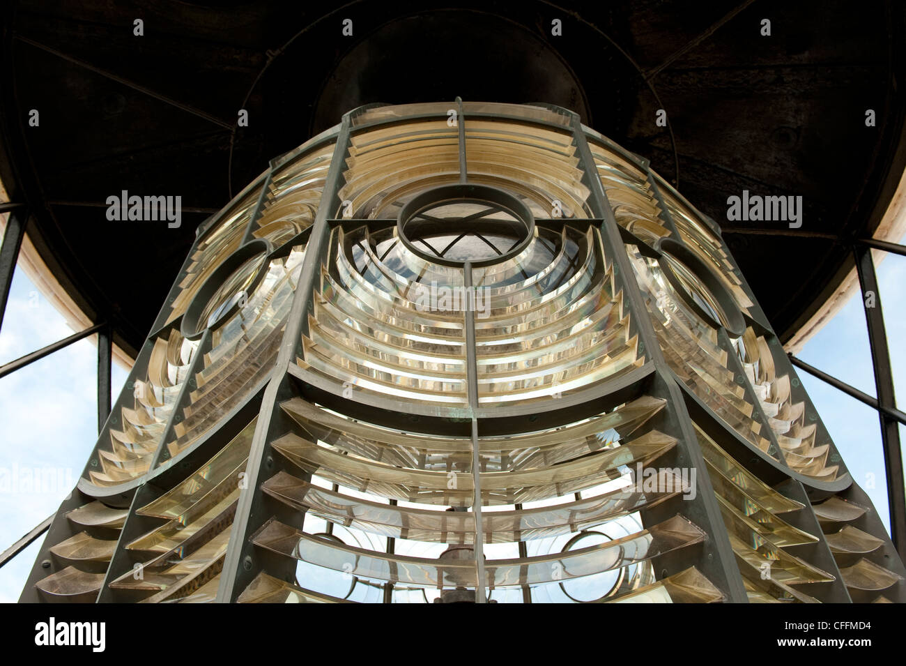 Lighthouse Lamp Glass Reflectors close up Stock Photo - Alamy