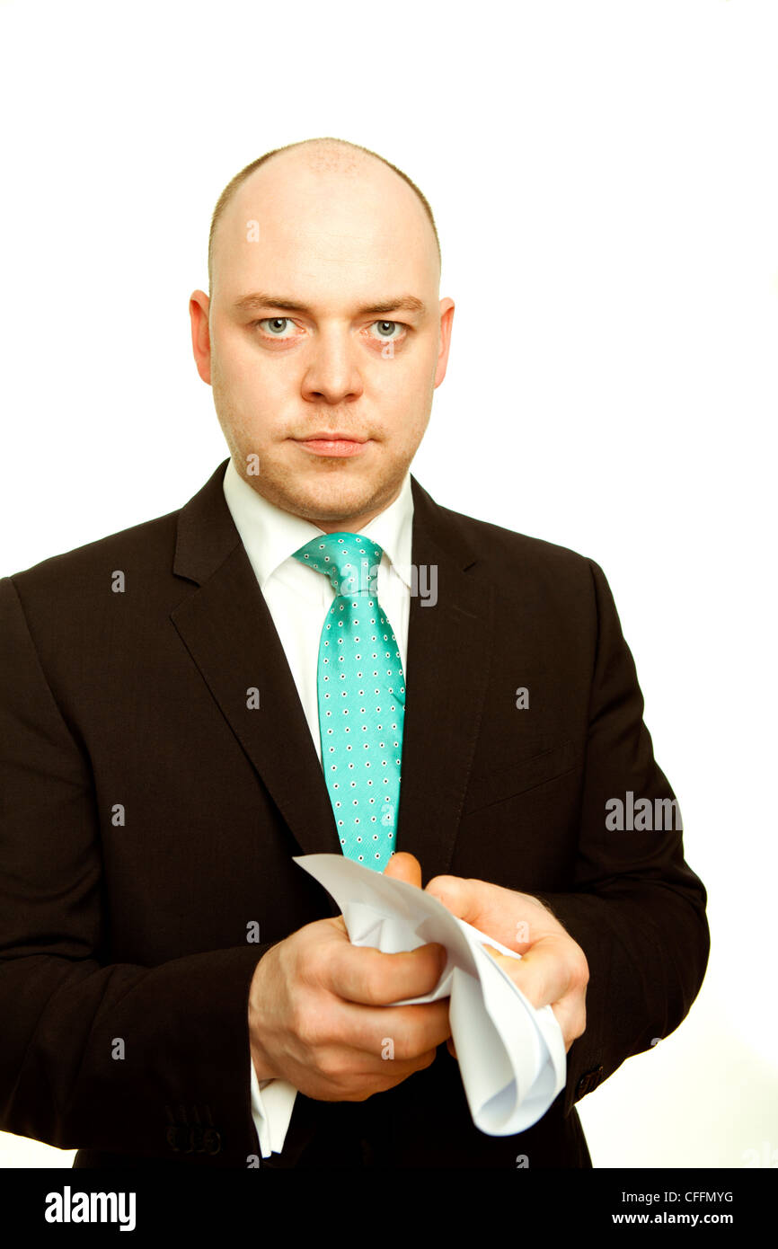 Man crumples sheet paper hi-res stock photography and images - Alamy