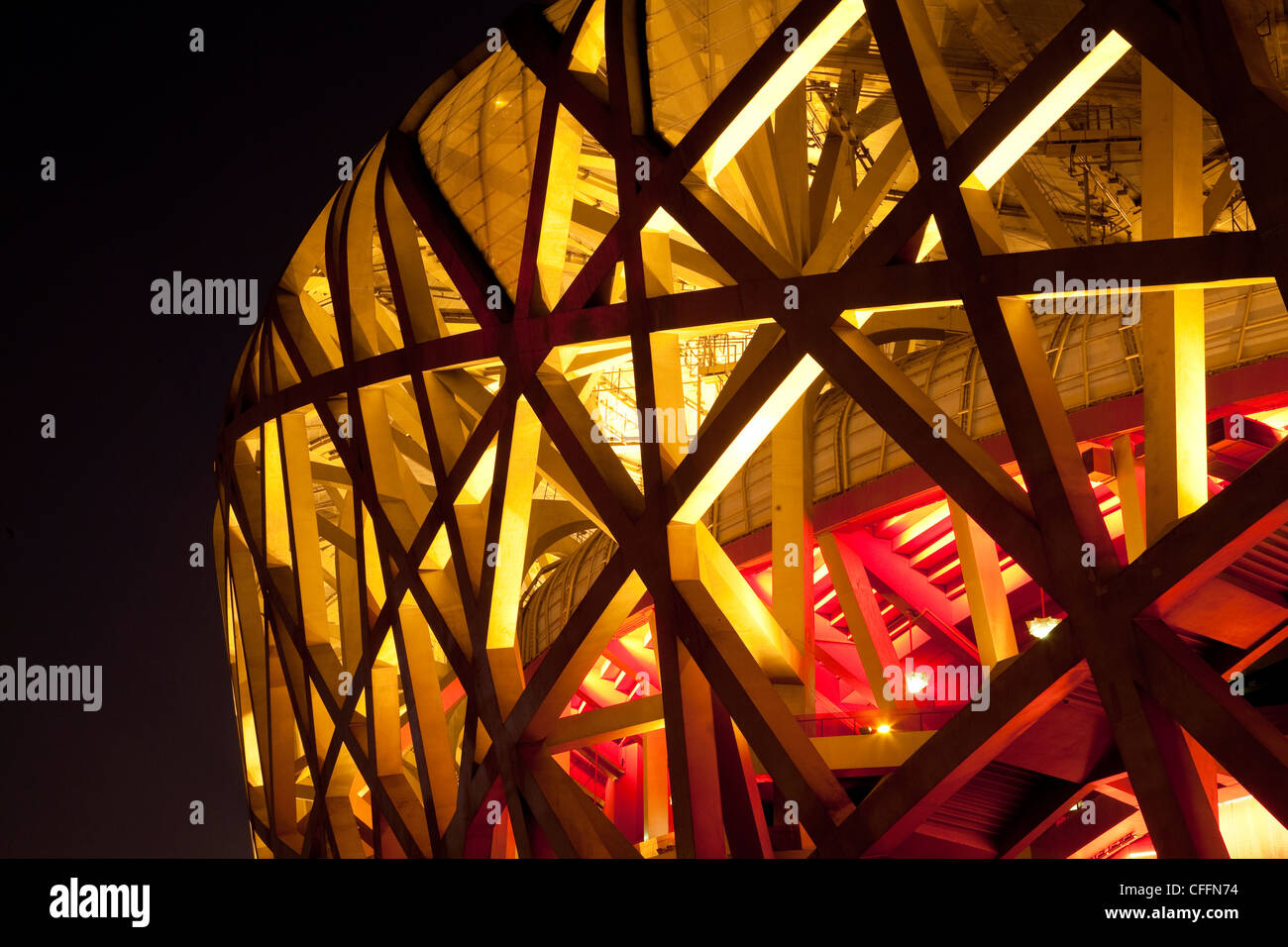 Detail of Bird's nest national stadium in Beijing, China Stock Photo ...