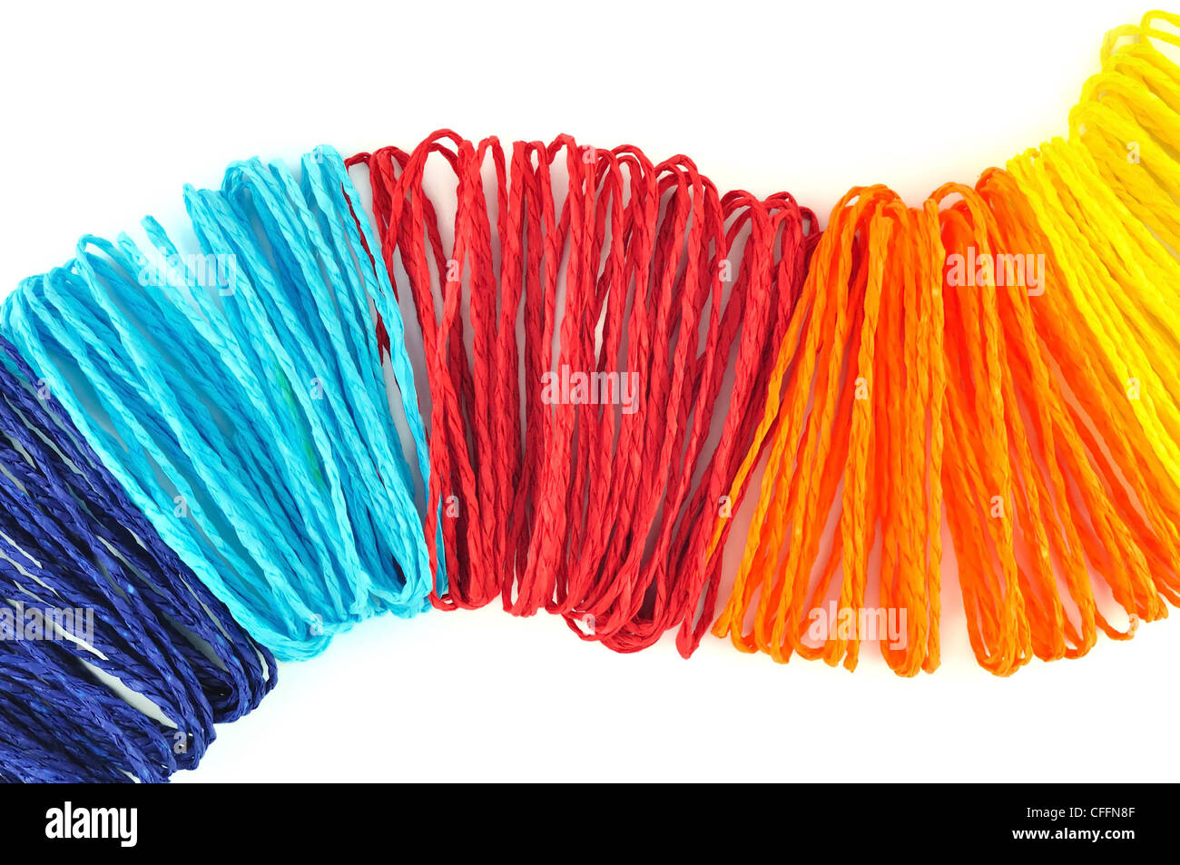 colorful ropes on white background Stock Photo - Alamy