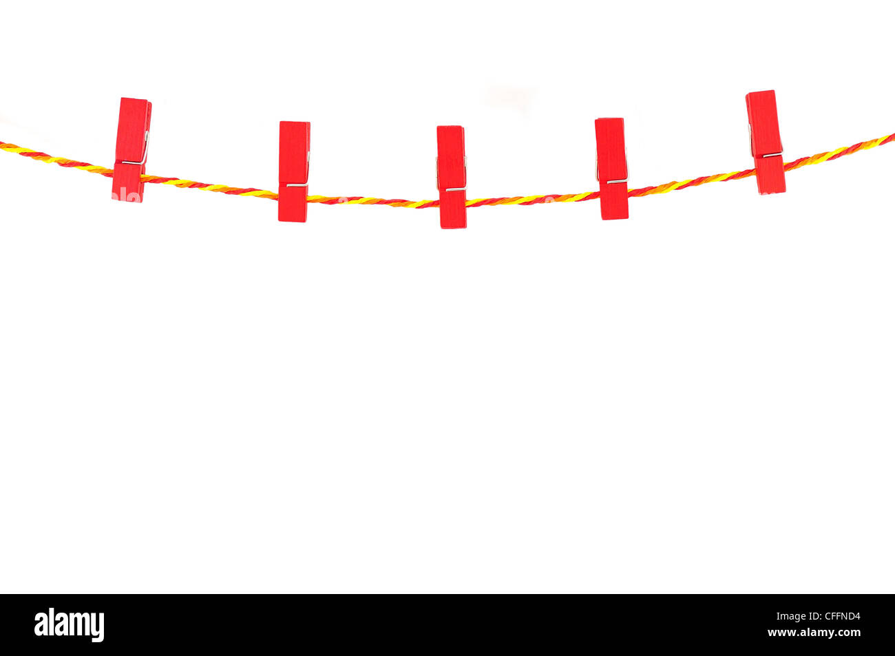 close up paper clip isolate on the rope Stock Photo - Alamy