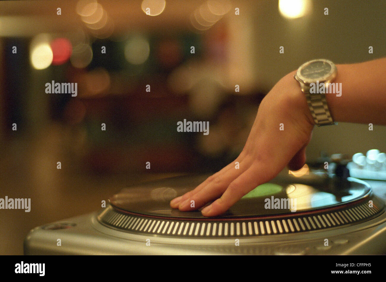 Djs hand hi-res stock photography and images - Alamy