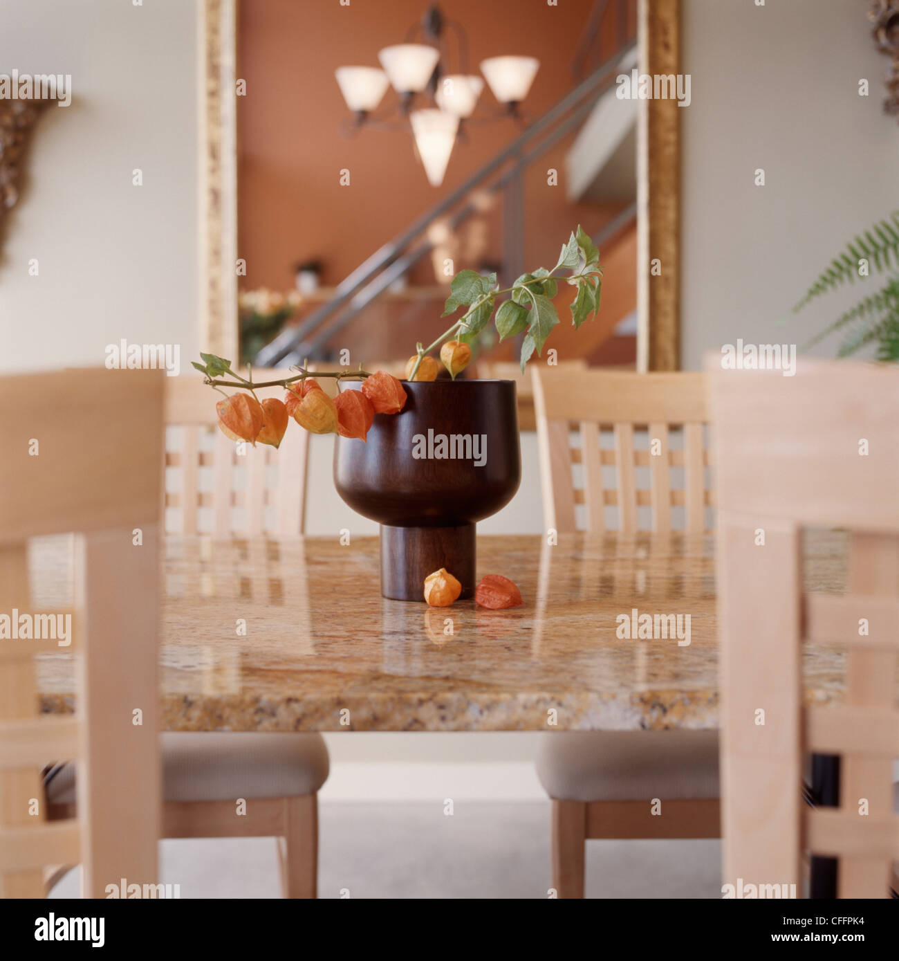 Wooden Vase on Table Stock Photo - Alamy