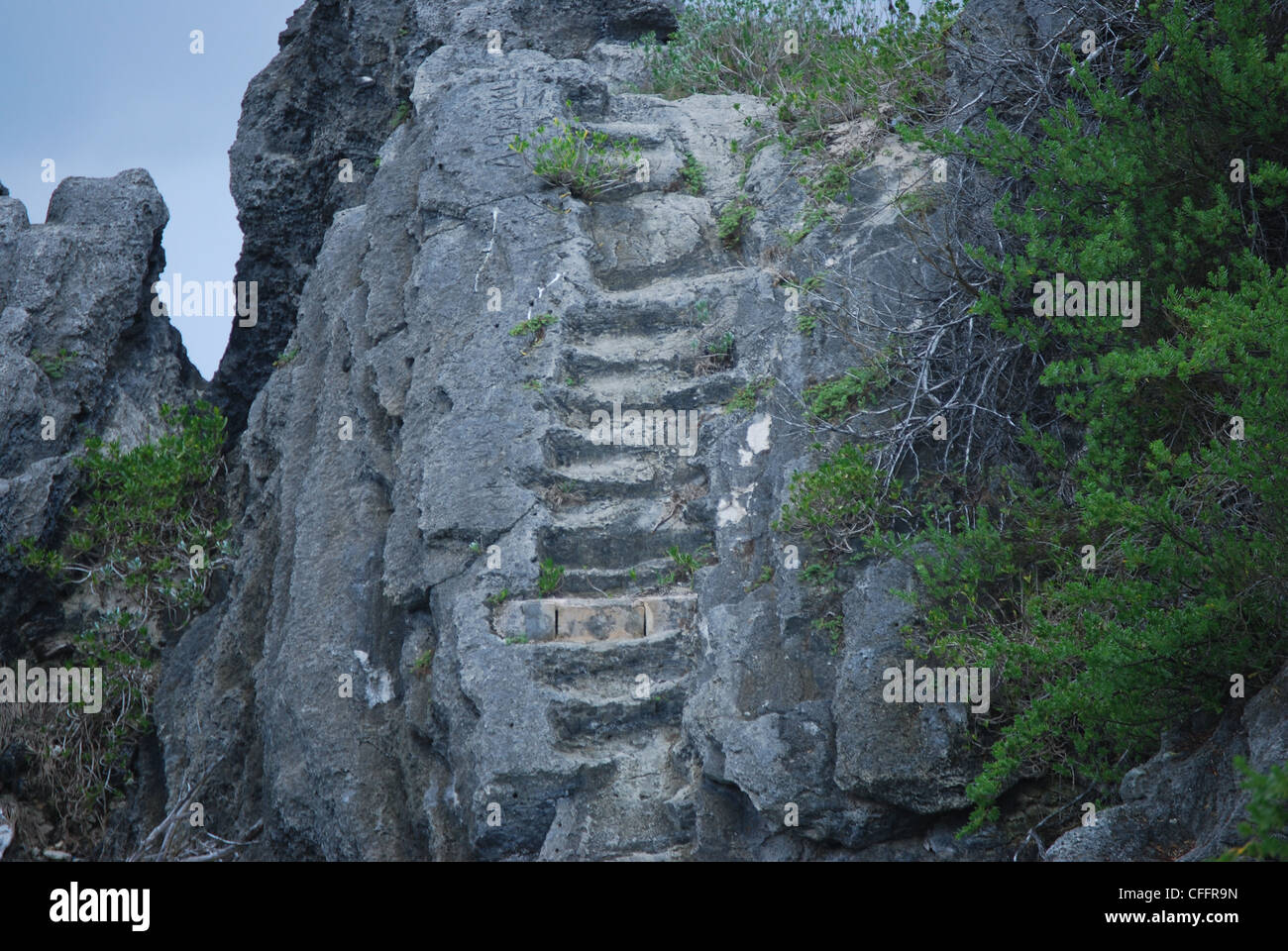 Rock stairs Bermuda Stock Photo - Alamy