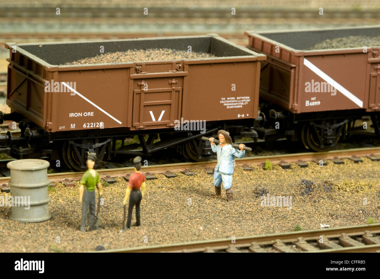 Model Railway Layout showing various trains and models Stock Photo - Alamy