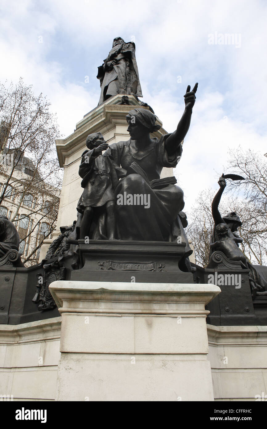 education statue below gladstone statue. The Strand, London, England ...