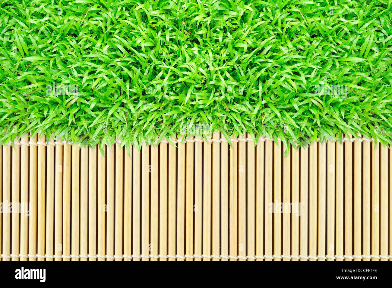 grass frame on bamboo background, texture background Stock Photo - Alamy