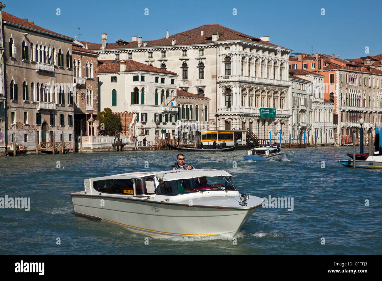 A Water Taxi on The Grand Canal, Venice, Italy Stock Photo - Alamy