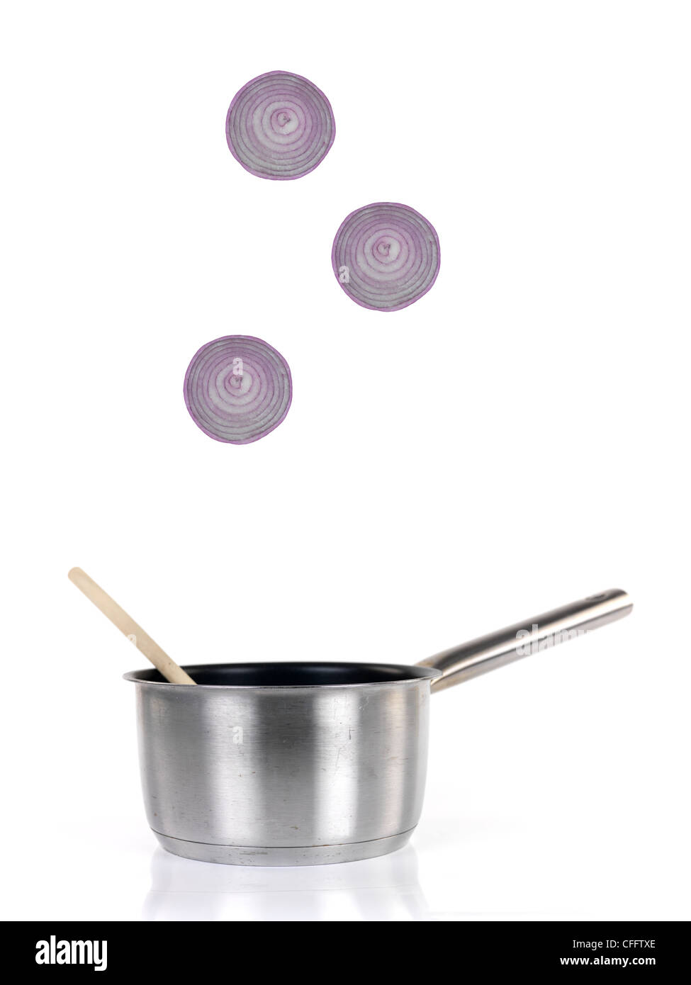 Pots and pans isolated against a white background Stock Photo - Alamy