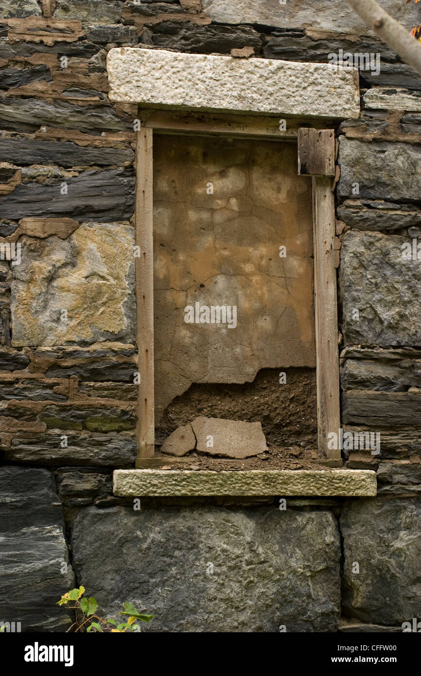 Beautiful stone wall from an ruined building on property of Mount ...