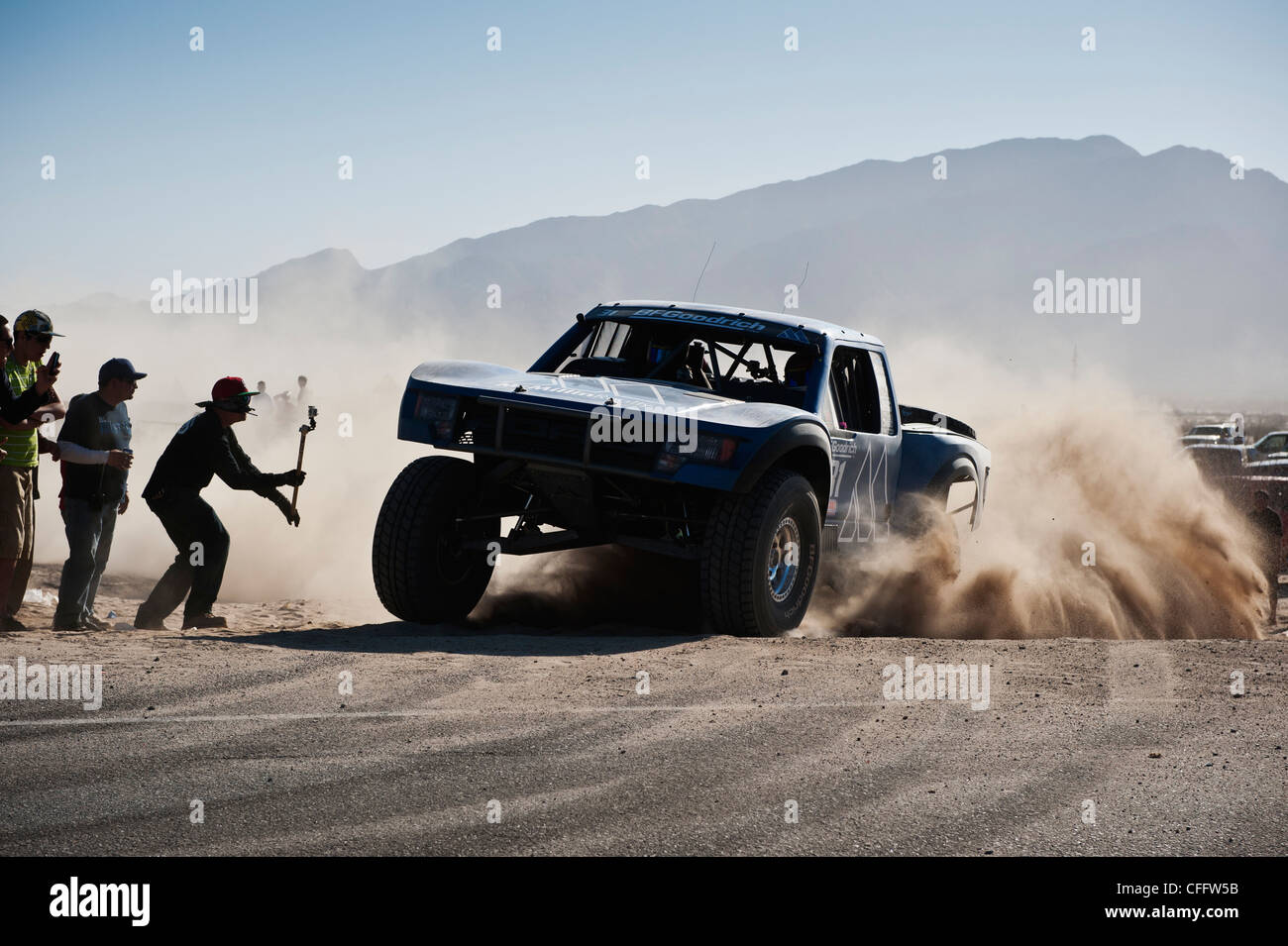 Andy McMillin Trophy Truck arriving at finish of 2012 San Felipe Baja ...