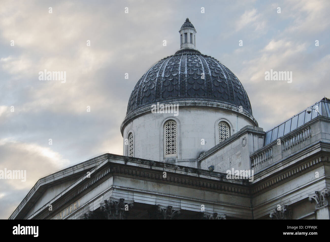roof of national gallery. Trafalgar Square, London, England, UK Stock ...