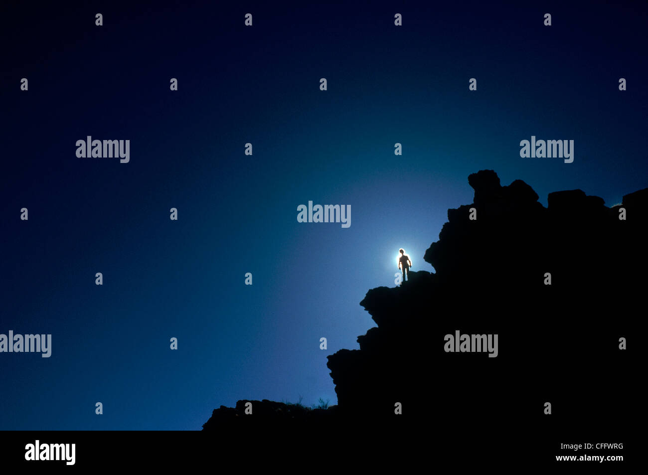 Figure Silhouetted Against Sun, Australia Stock Photo - Alamy