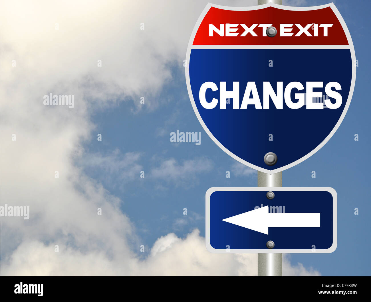 Changes road sign Stock Photo - Alamy