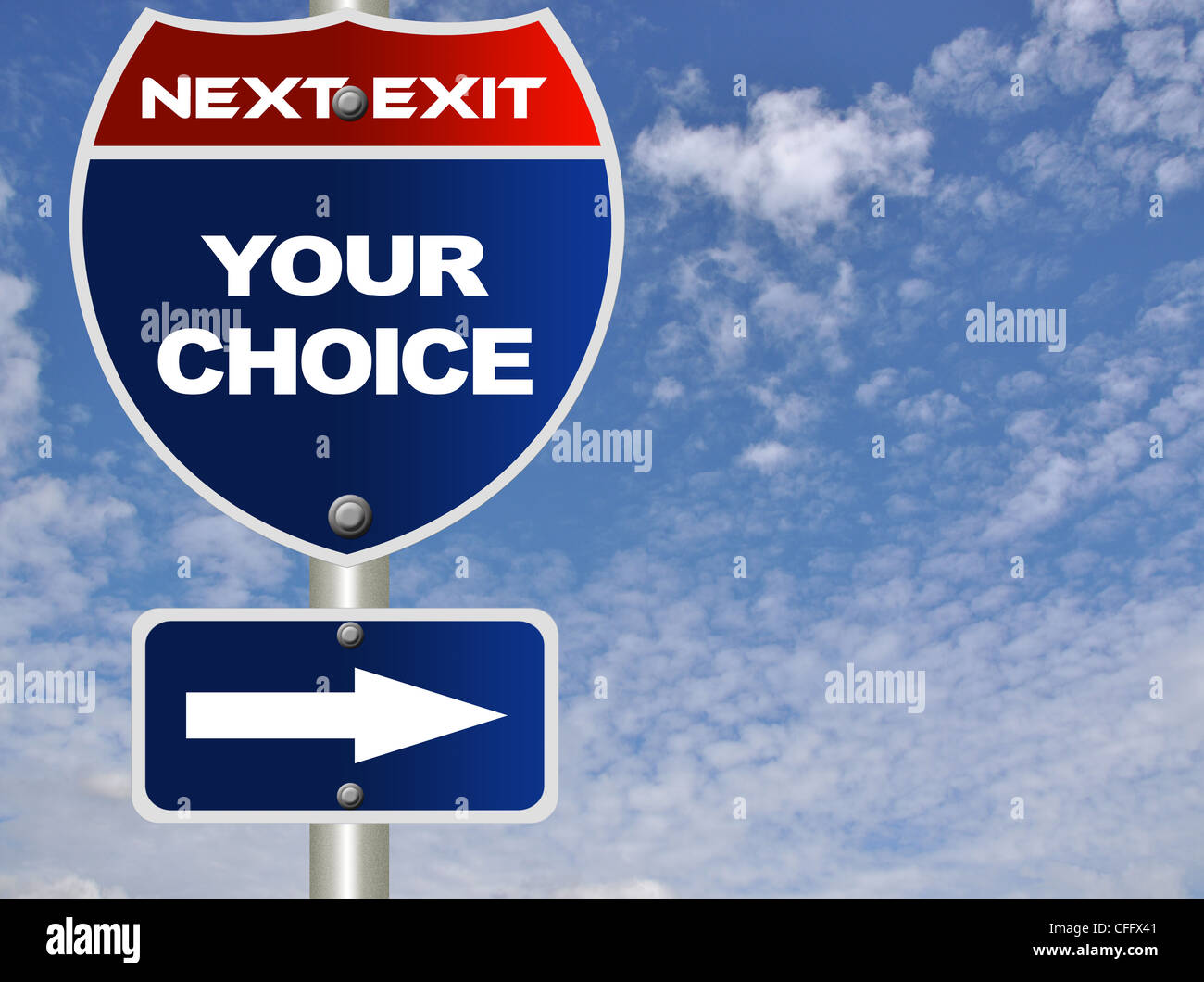 Your choice road sign Stock Photo - Alamy