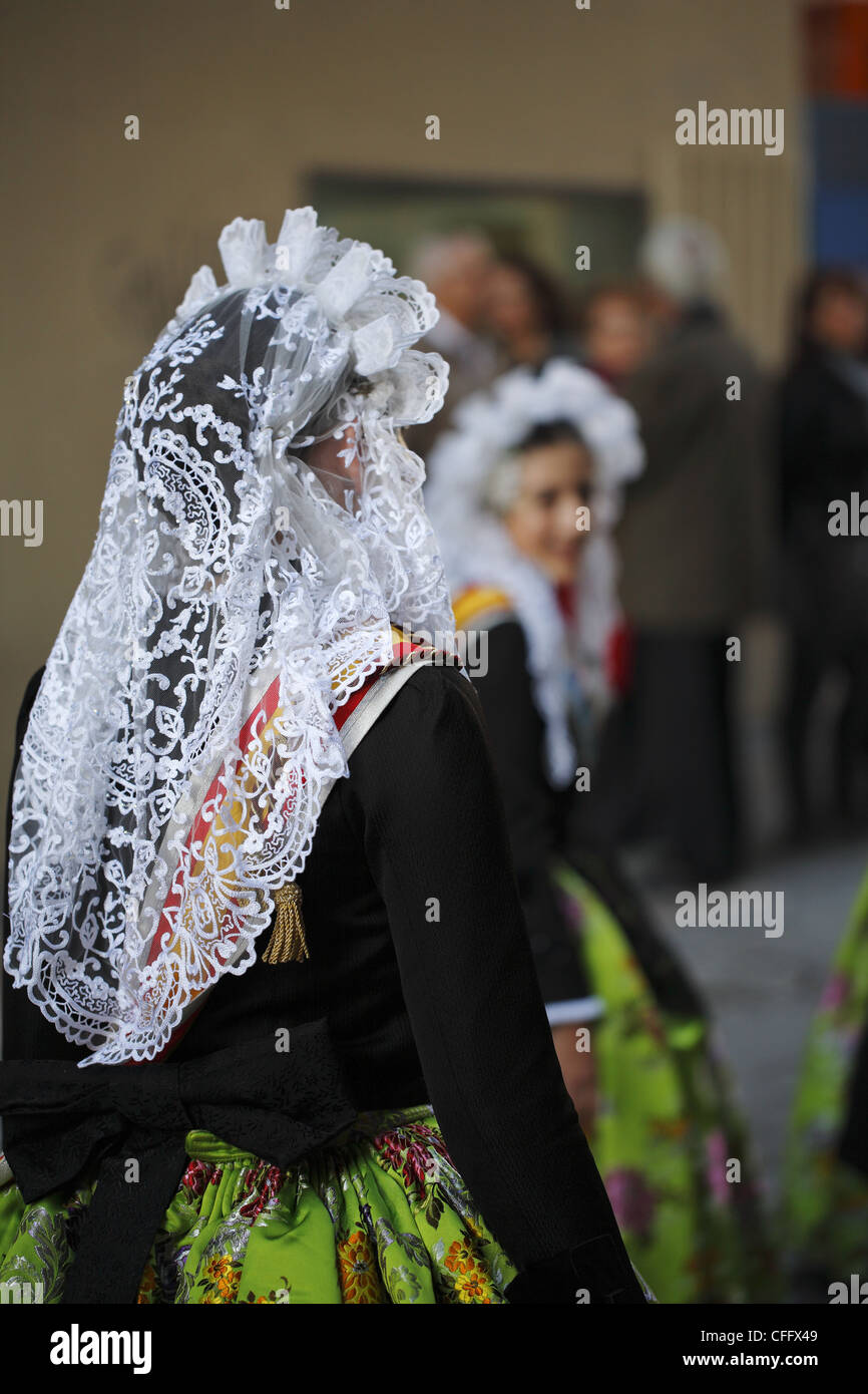 Spanish Woman Wearing Traditional Dress High Resolution Stock ...