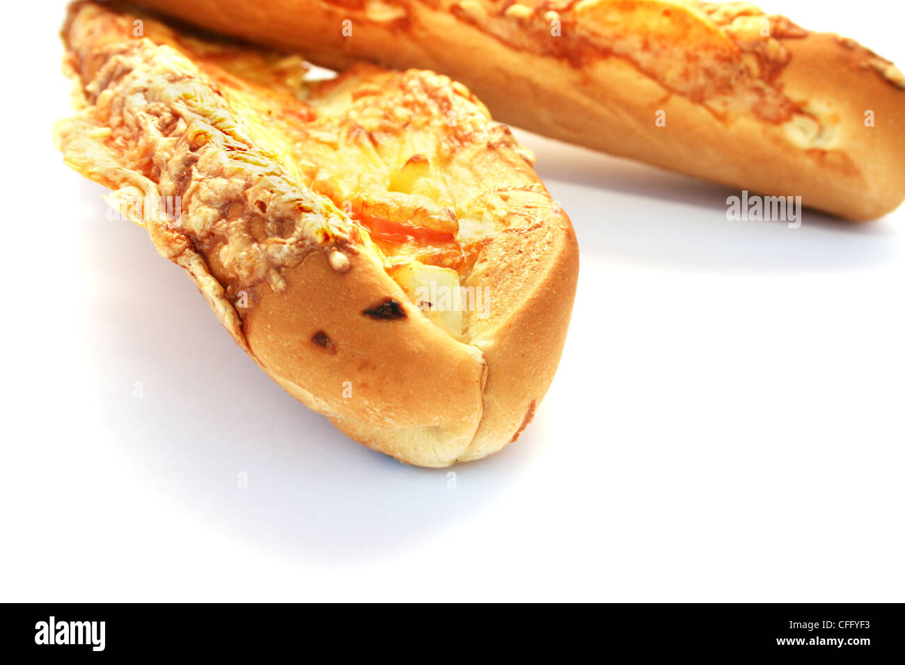 Two small pizza isolated on white background Stock Photo - Alamy