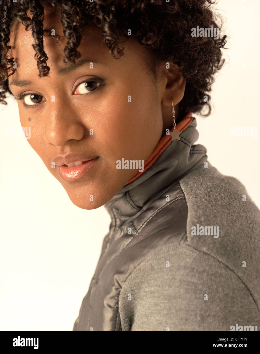 Close-Up Portrait of Young Woman Stock Photo - Alamy